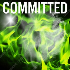Athlete "committed" Fire Background: Sports Poster Design (digital ...