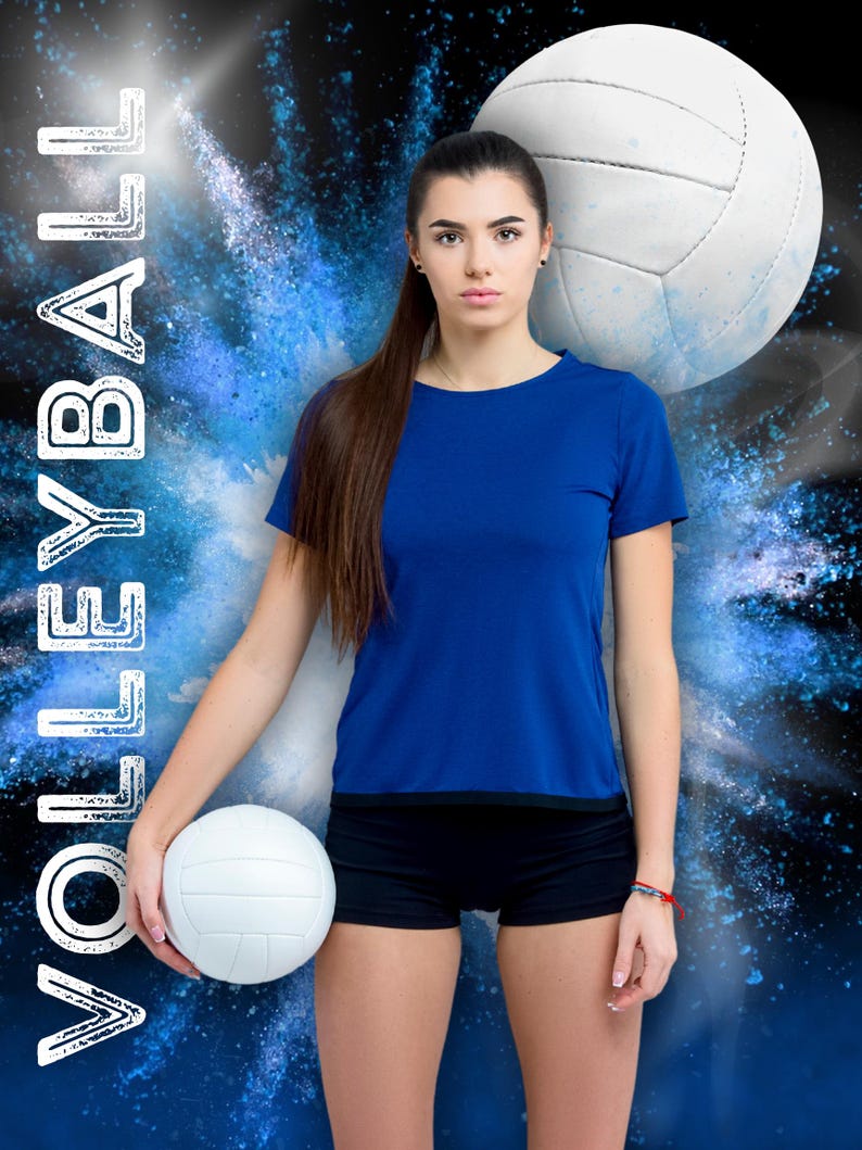 Volleyball Powder Digital Background 18x24 | Sports Poster Backdrop ...
