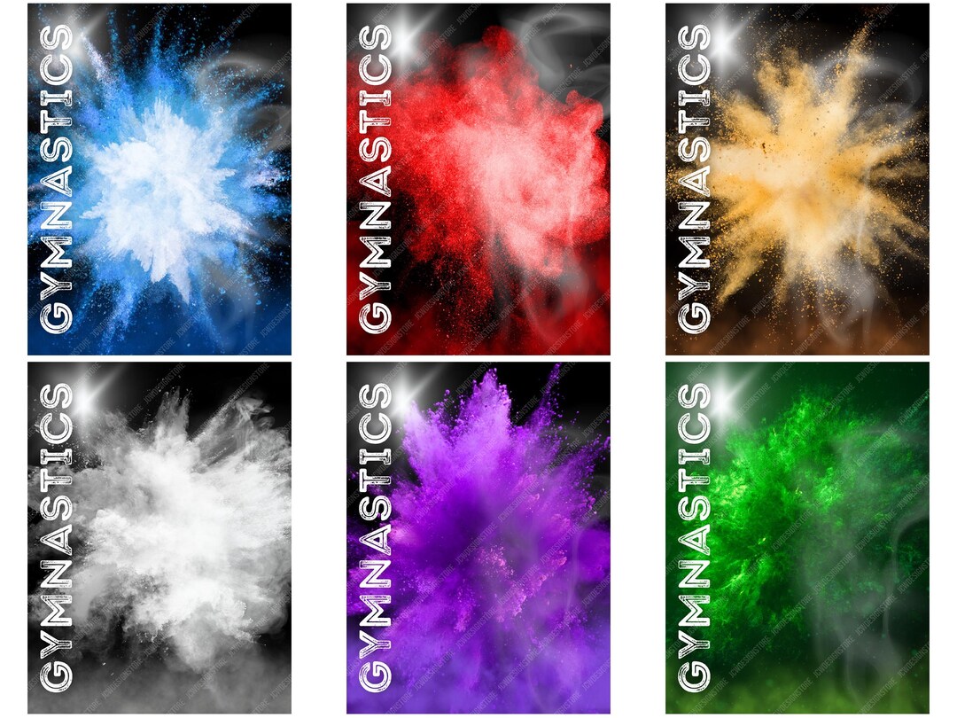 Gymnastics Powder 6 Color Digital Backgrounds 18x24 300 DPI - Instant ...