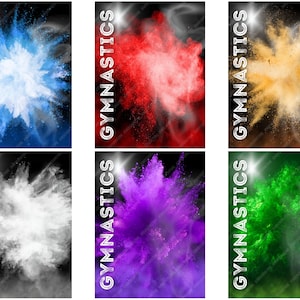 Gymnastics Powder 6 Color Digital Backgrounds 18x24 300 DPI - Instant ...
