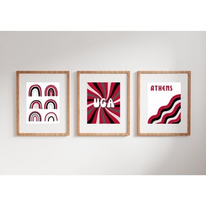 University of Georgia Prints, UGA Prints, Bull Dog Wall Art, Boho Style ...