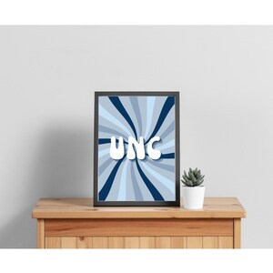 UNC Chapel Hill Prints, UNC Prints, Tar Heel Wall Art, Retro Style ...