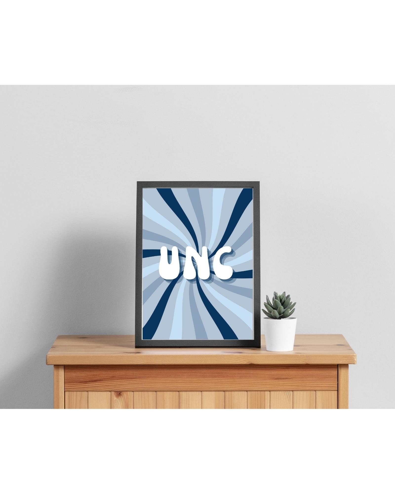 UNC Chapel Hill Prints UNC Prints Tar Heel Wall Art Retro - Etsy