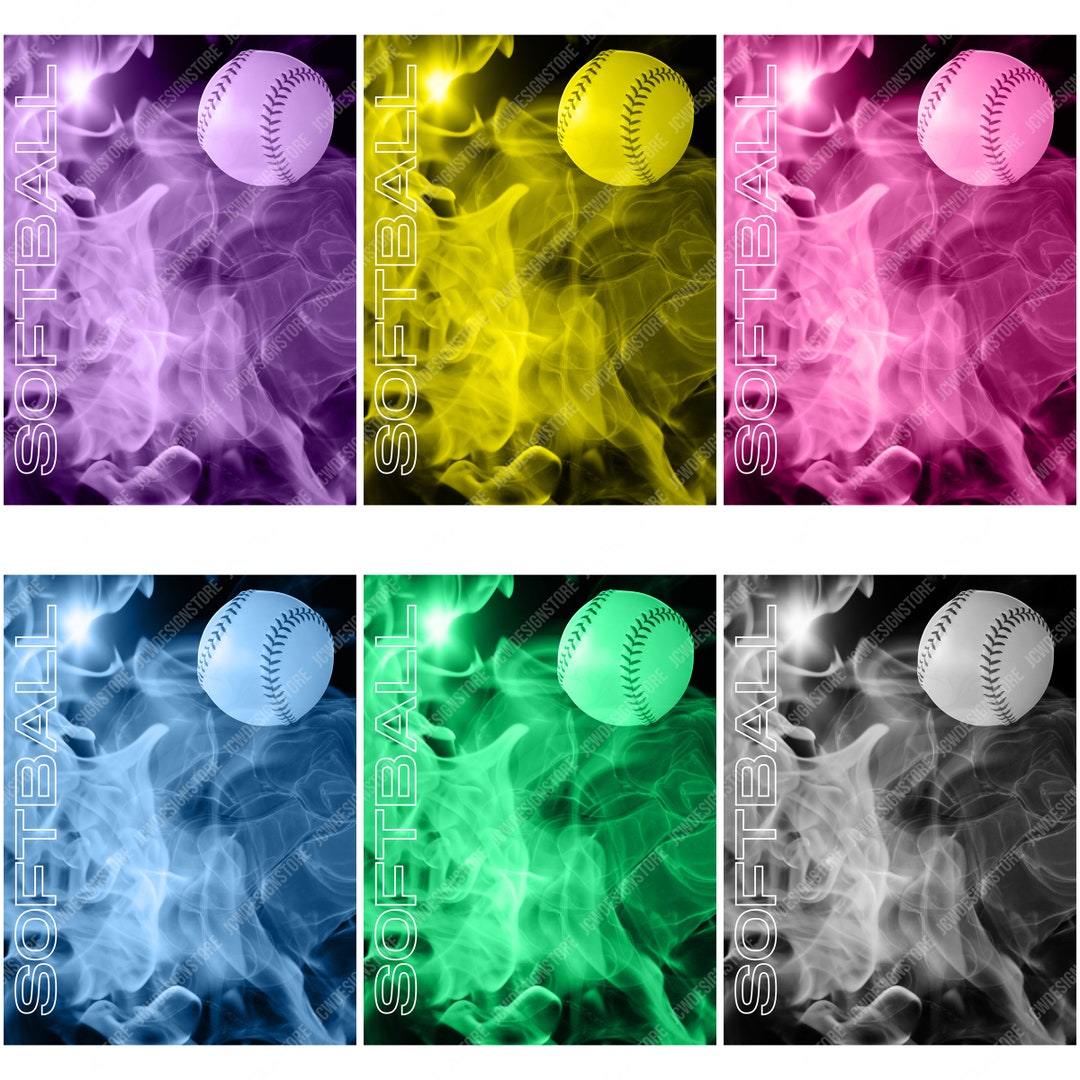 Softball Fire Pastel 6 Digital Background18x24 300 DPI - Instant ...
