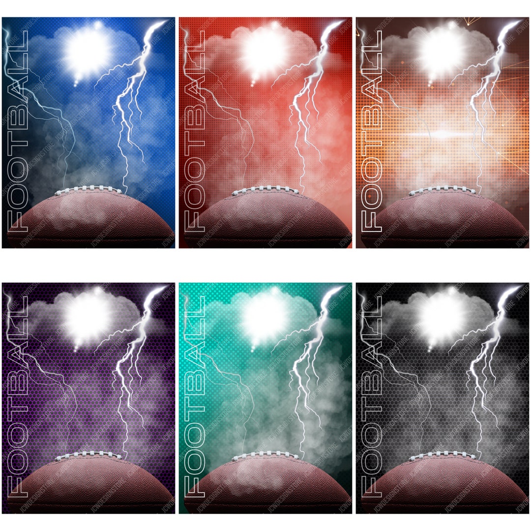 Football Lightning Digital Background 18x24 | Sports Poster Backdrop ...