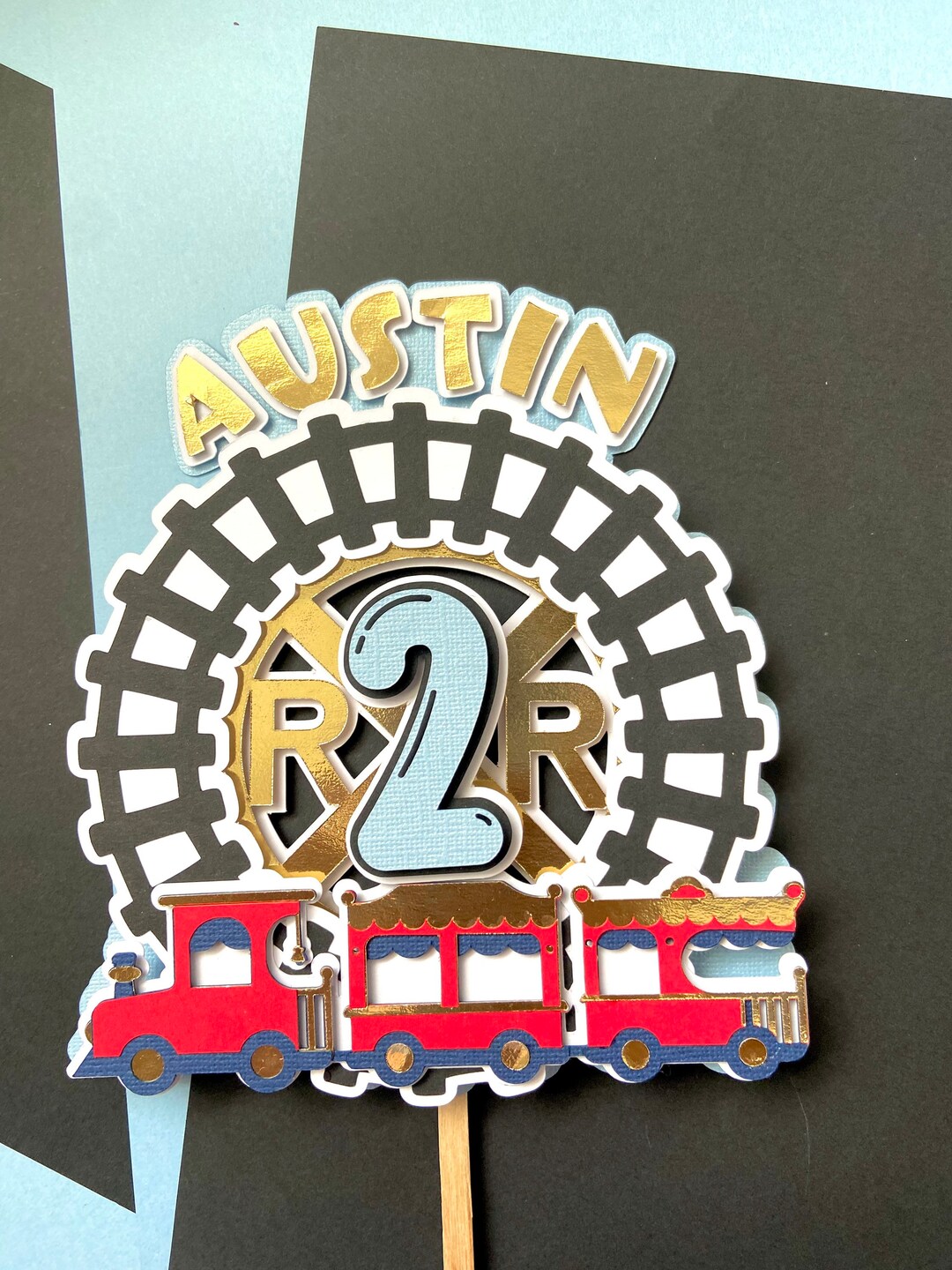 Train Cake Topper, Train Birthday Cake Topper, Choo Choo I'm Two, Choo ...