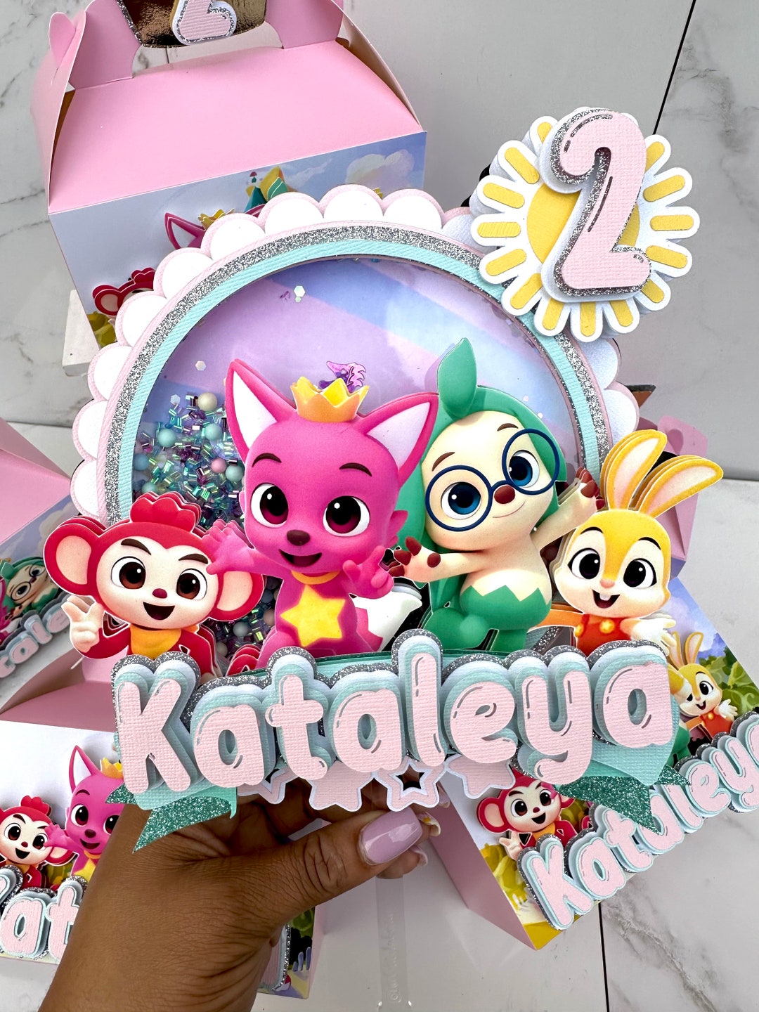 Pinkfong Cake Topper, Pinkfong Gable Boxes, Baby Shark Caketopper ...