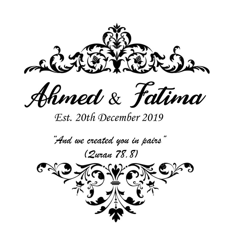 Personalised Name Wedding Text Round Shape - Etsy