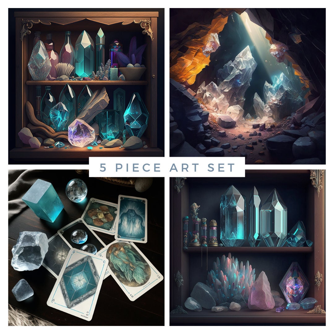Crystal Digital Art - Crystal Collection- 5 Art Pieces/files! - Etsy