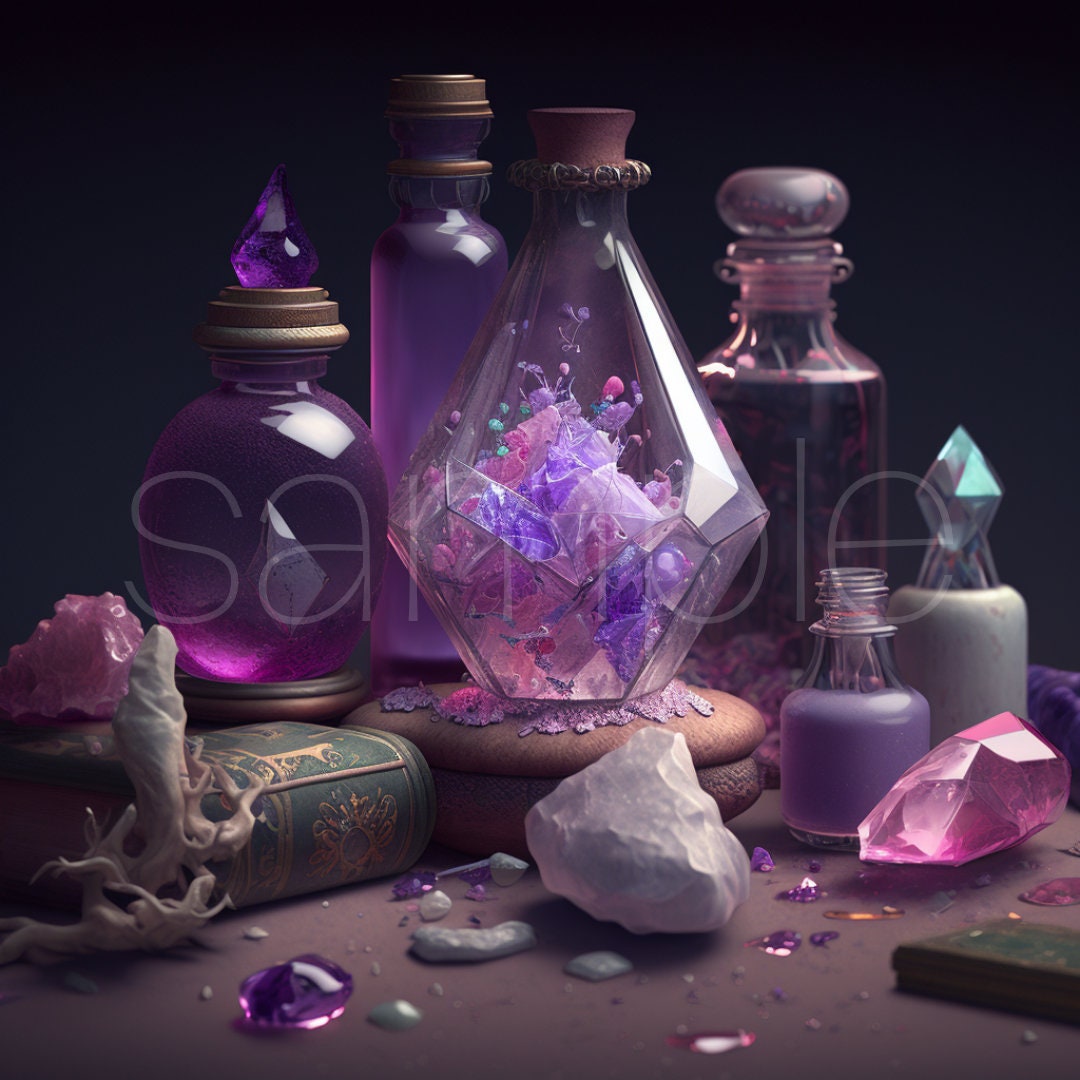 Crystal Digital Art Crystal Potions 4 Art Pieces/files - Etsy