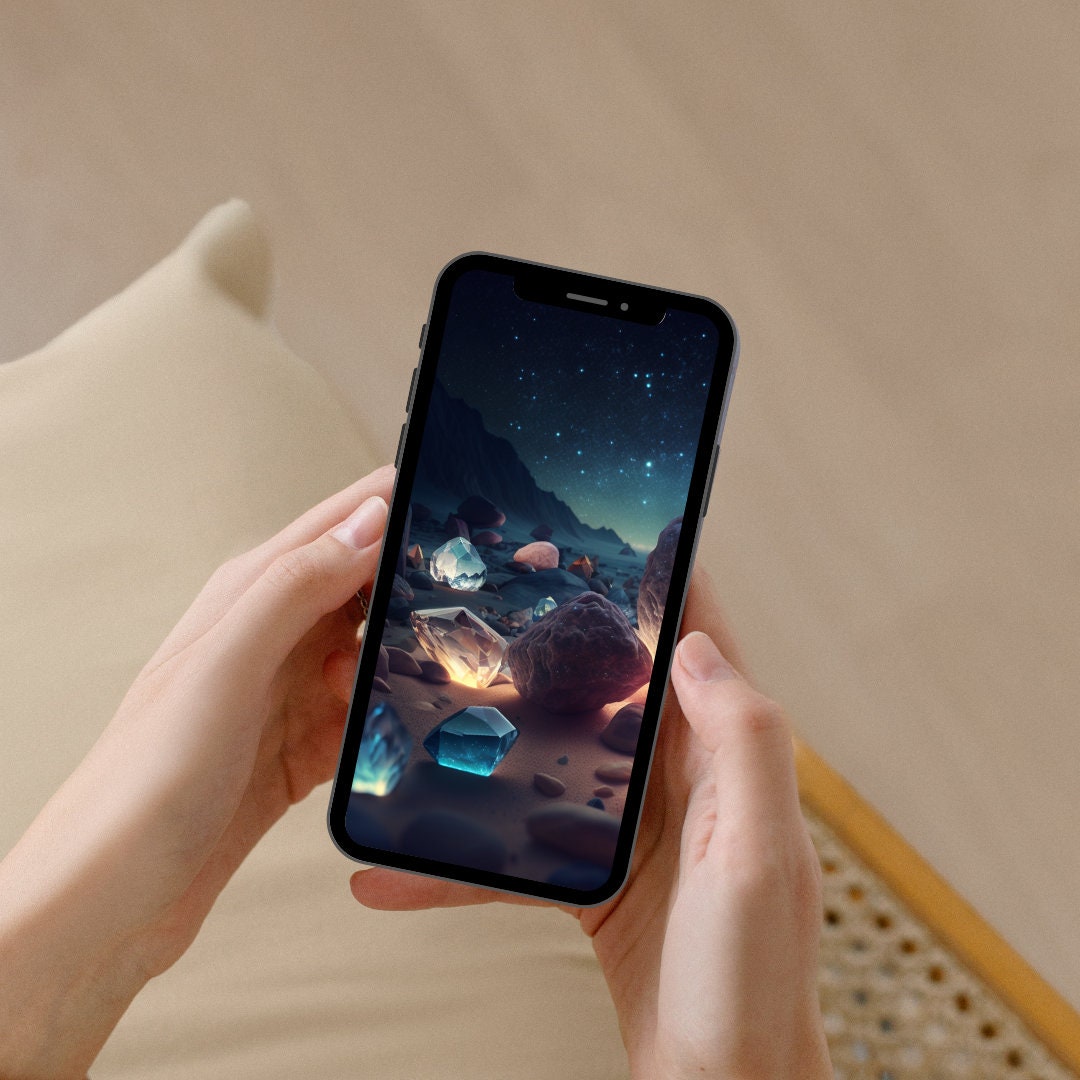 Crystal Stones Digital Art - Starry Night - Etsy