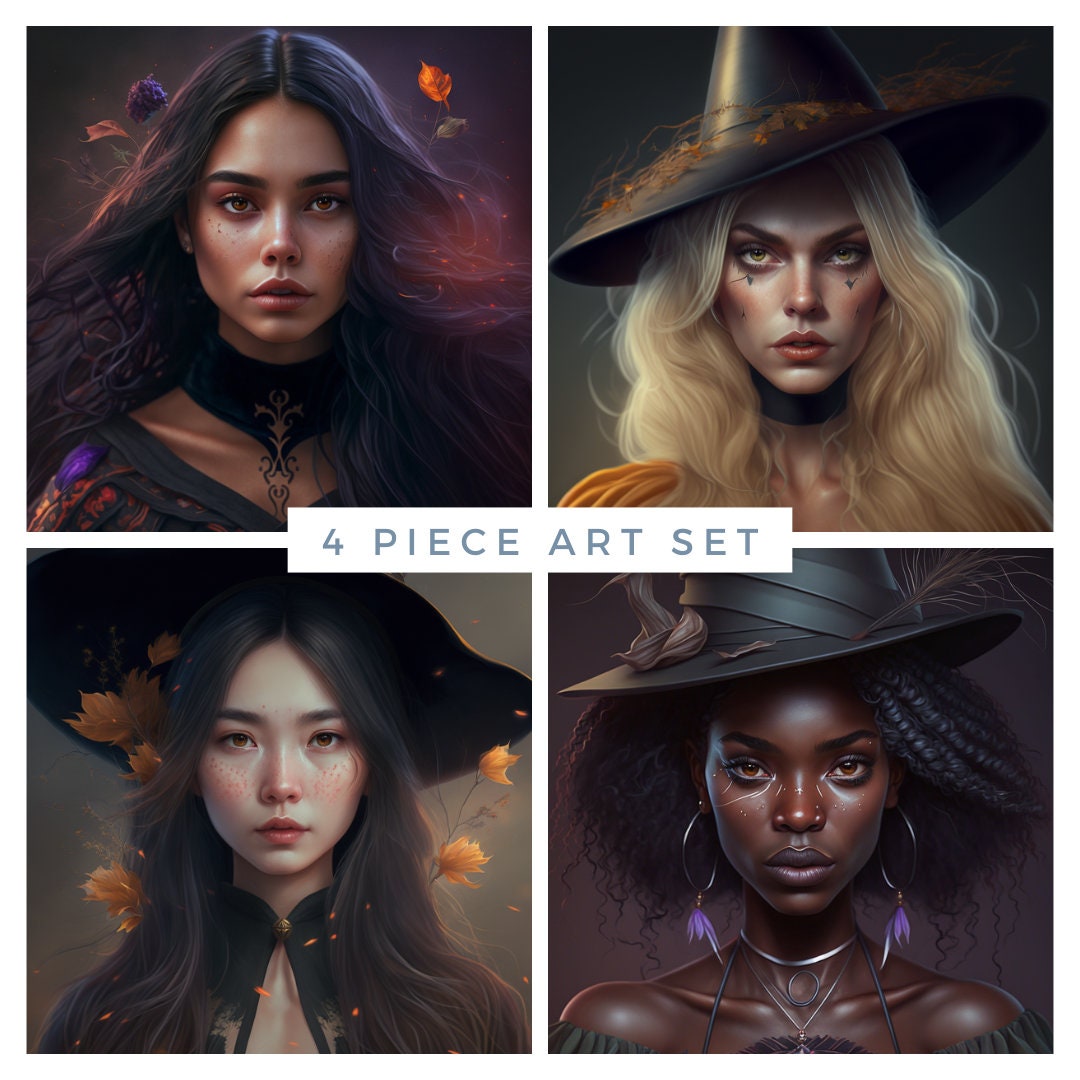 Crystal Digital Art - Fantasy Witch- 4 Art Pieces/files! - Etsy