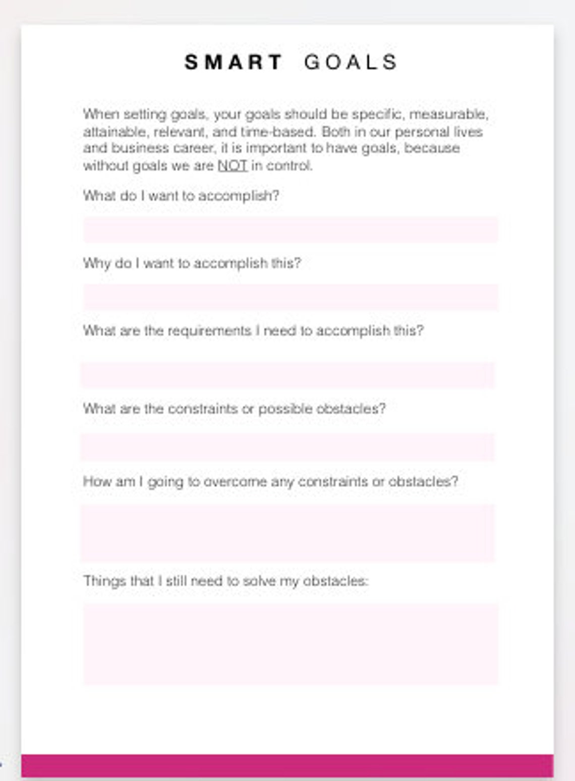 Business Goal Templates Digital Download Printable Goal Tracker ...