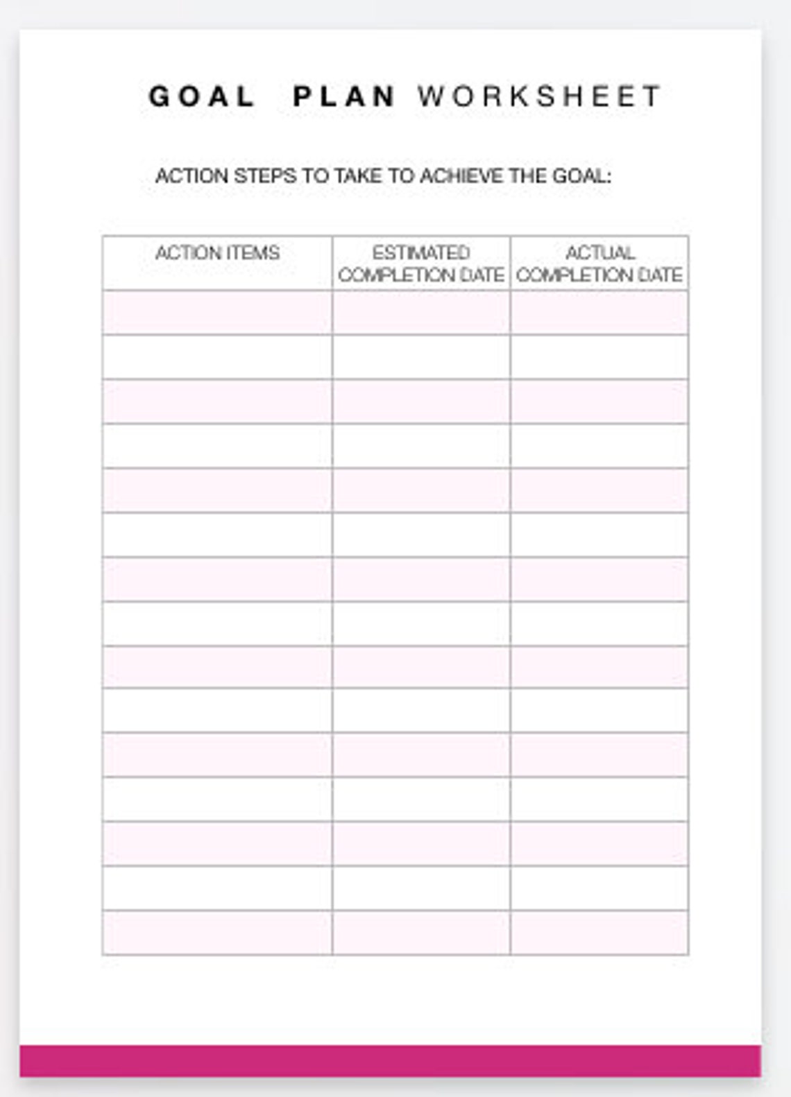 Business Goal Templates Digital Download Printable Goal Tracker ...