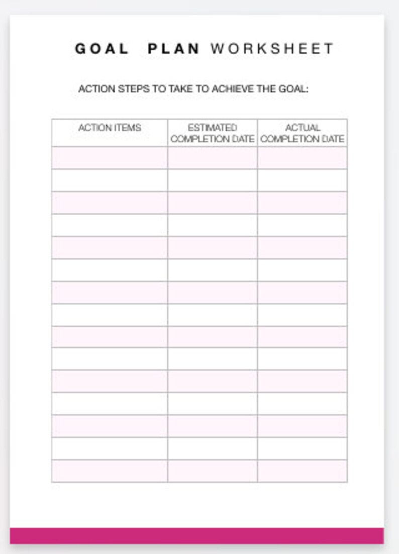 Business Goal Templates Digital Download Printable Goal Tracker ...