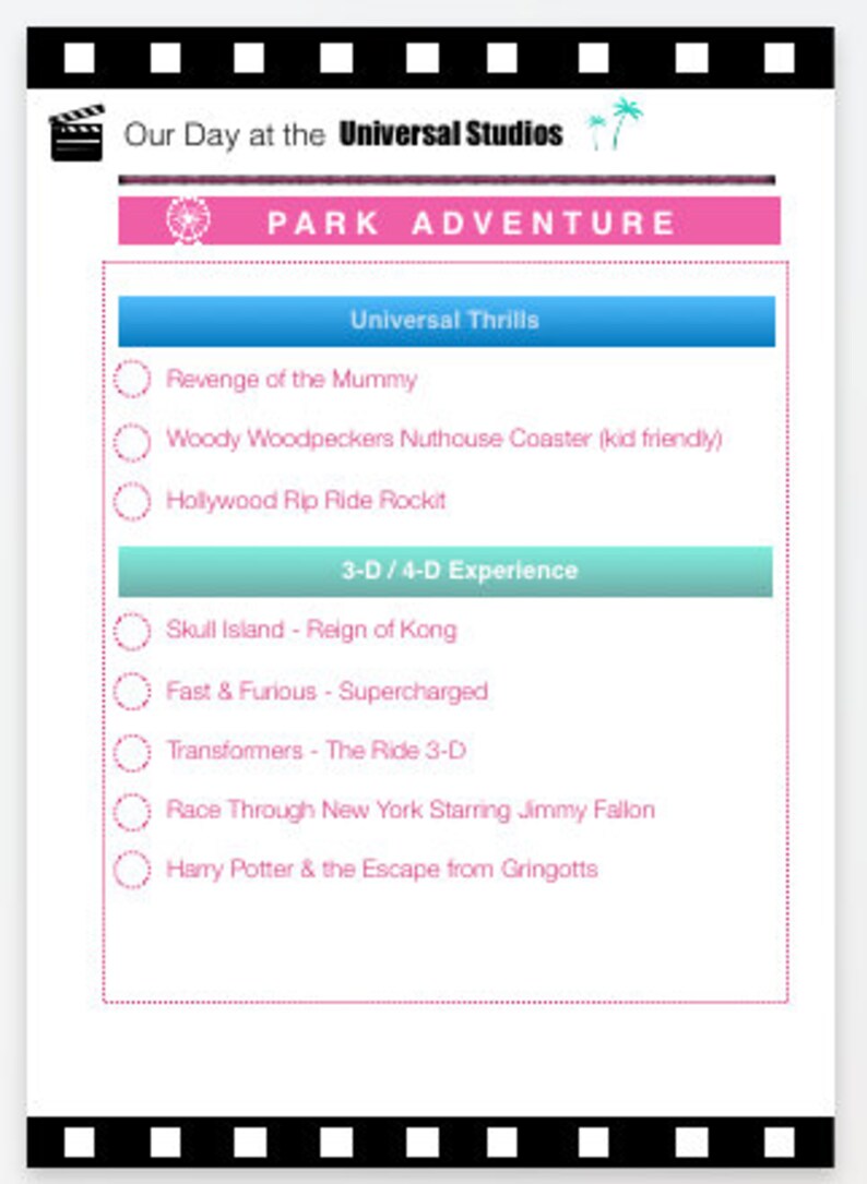 Universal Studios Planner Universal Studios Florida | Etsy
