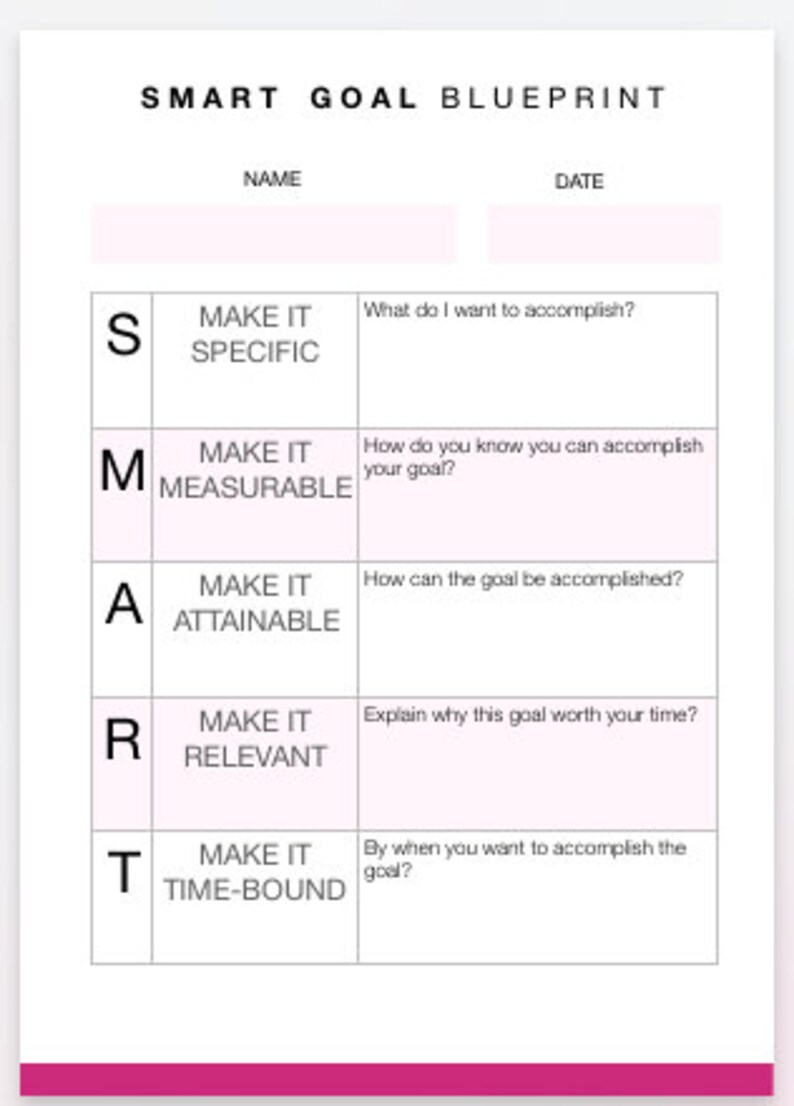 Business Goal Templates Digital Download Printable Goal Tracker ...