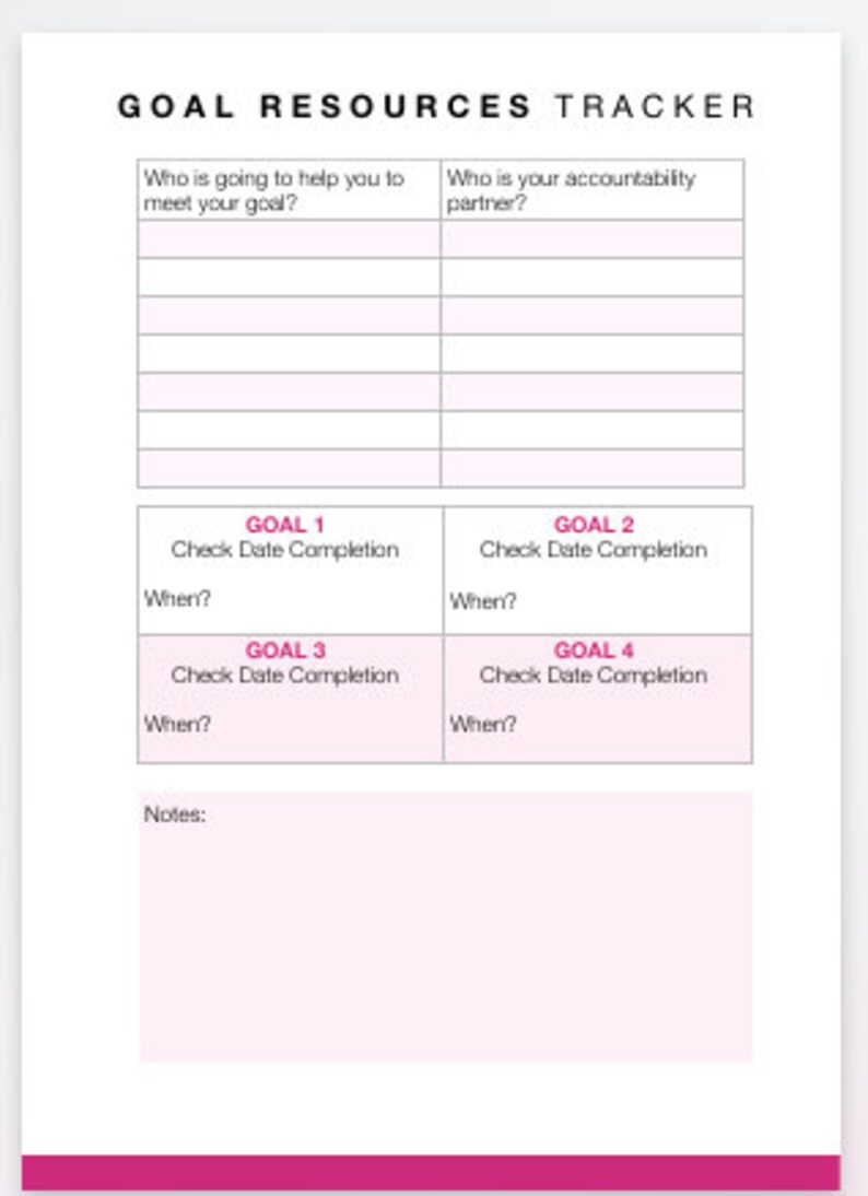 Business Goal Templates Digital Download Printable Goal Tracker ...