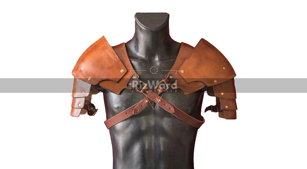 Medieval Brown Handmade Leather Shoulder Armour/pauldrons for - Etsy UK