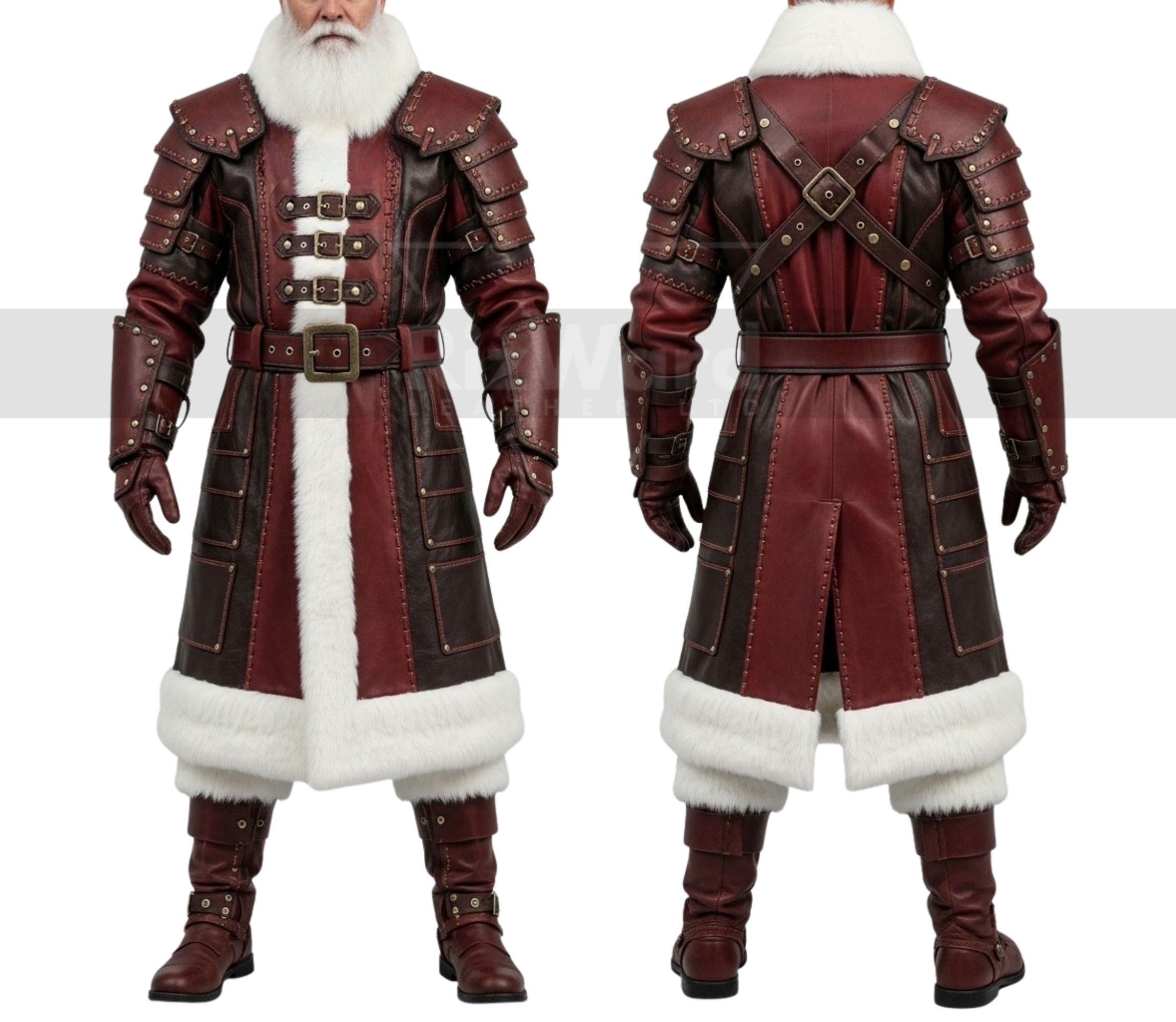 Handmade Leather Sentinel Santa Coat - Gothic Christmas Cosplay Costume ...