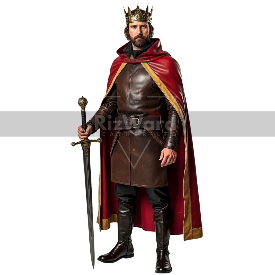 King Arthur Leather Cloak: Medieval Renaissance Royal Cape Costume - Etsy