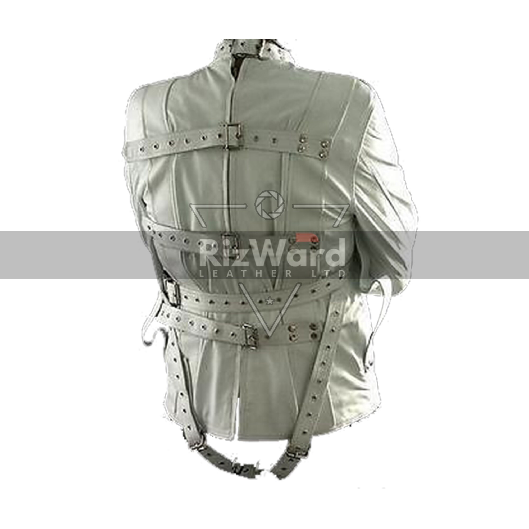 Strict White Strait Jacket in 100% Genuine Leather With Arm | Etsy UK