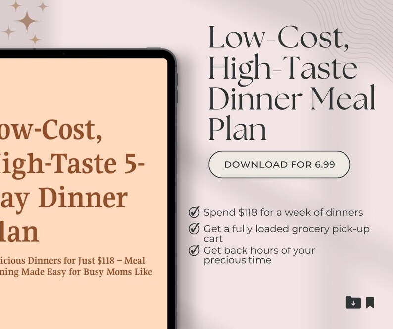 High Taste - Low Cost 5 Dinner Meal Plan | Affordable Family Meal Plan ...
