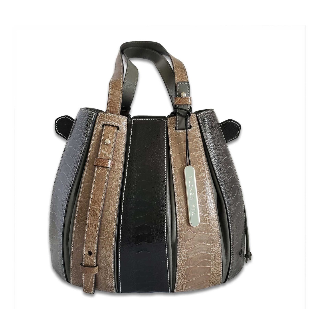 Via La Moda Exotic Ostrich Leather Handbag - Etsy