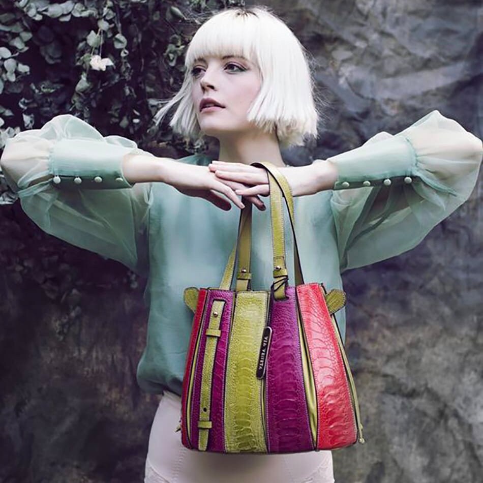 Via La Moda Exotic Ostrich Leather Handbag - Etsy
