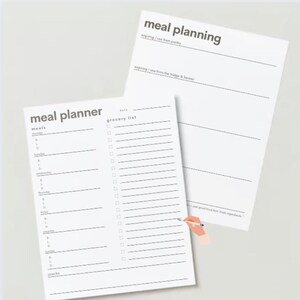 Weekly Meal Planner Printable Weekly Grocery List Food Diary Meal ...
