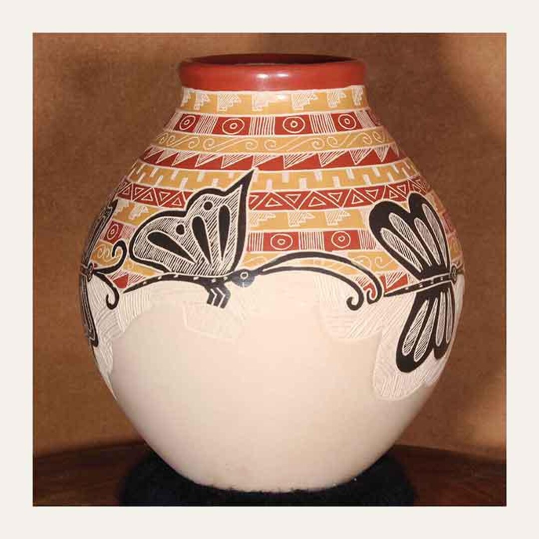 Mata Ortiz Pottery Earth Tone Glaze Native White Clay Artist Ms ...