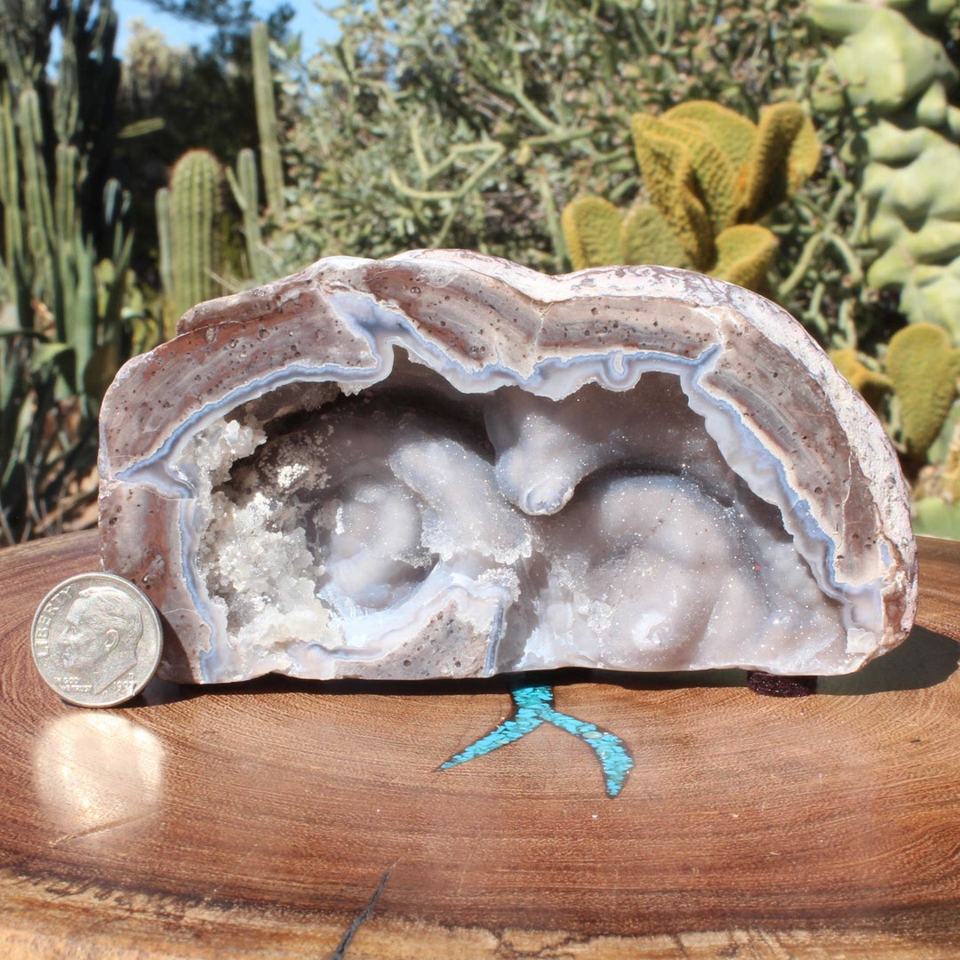 Dugway Geode Fused Double Chambers Botryoidal Defined Light Blue Druzy ...