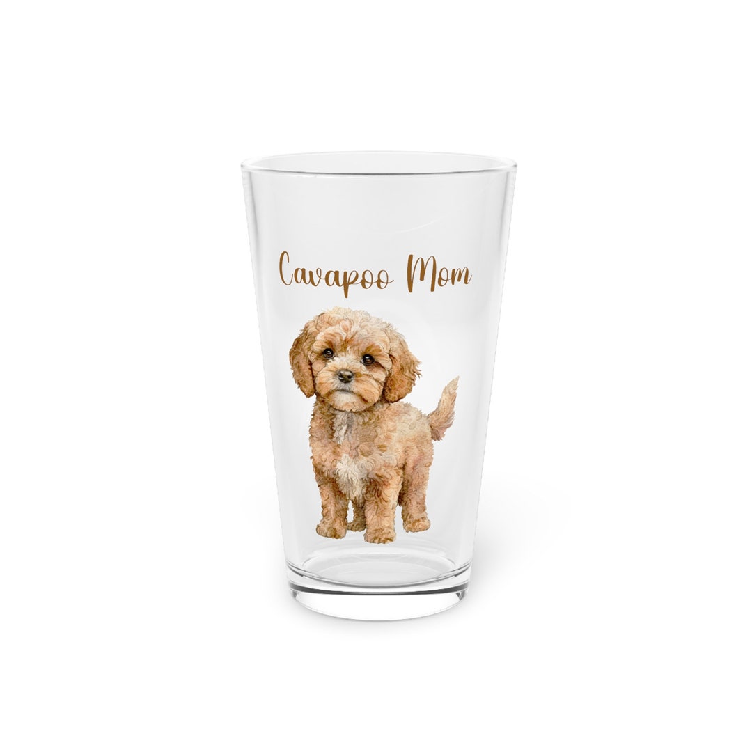 Cavapoo Gifts for Dog Mom Cavapoo Mom Pint Glass 16oz Pint Beer Glass ...