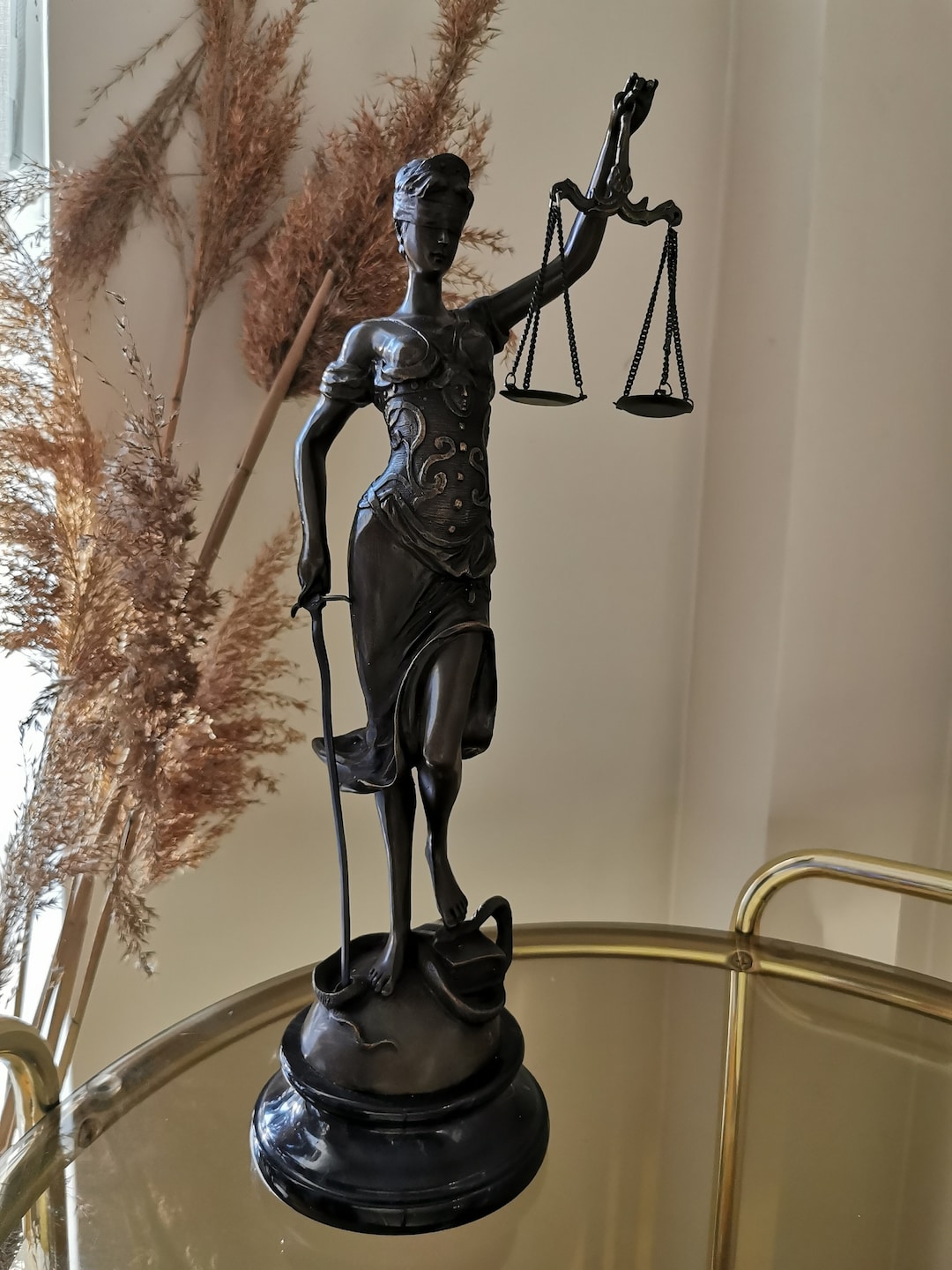 Vintage Lady Justice /bronze Sculpture Lady Justice /vintage Figurine ...