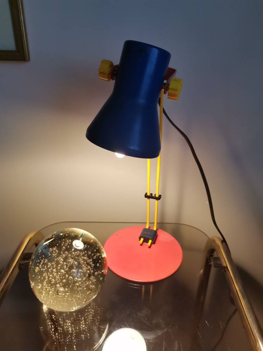 Mid Century Modern Desk Lamp: Red, Yellow, Blue Accent Lamp - Etsy
