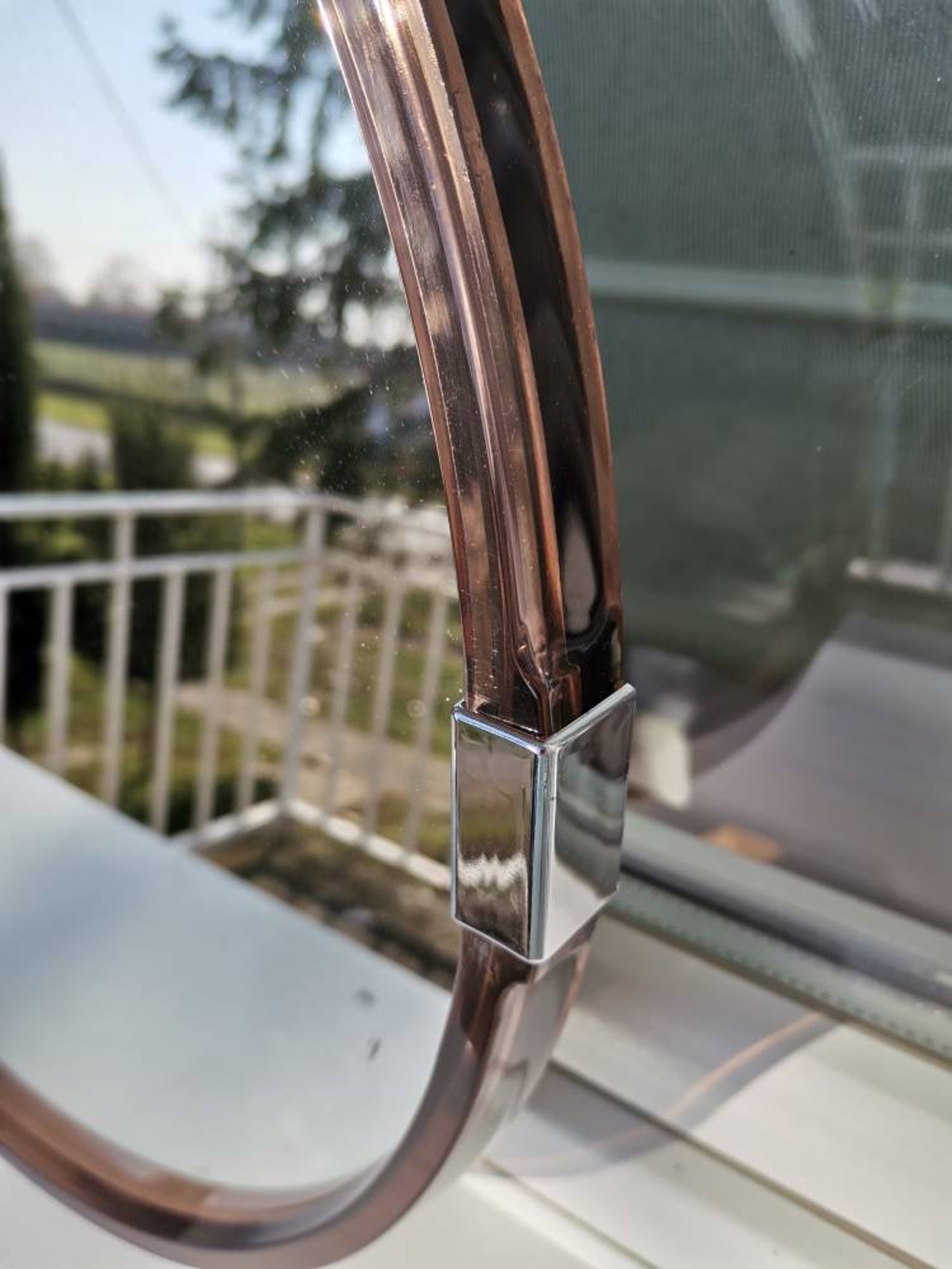 Vintage Plastic Round Mirror/ Retro Brown Mirror/space Age - Etsy