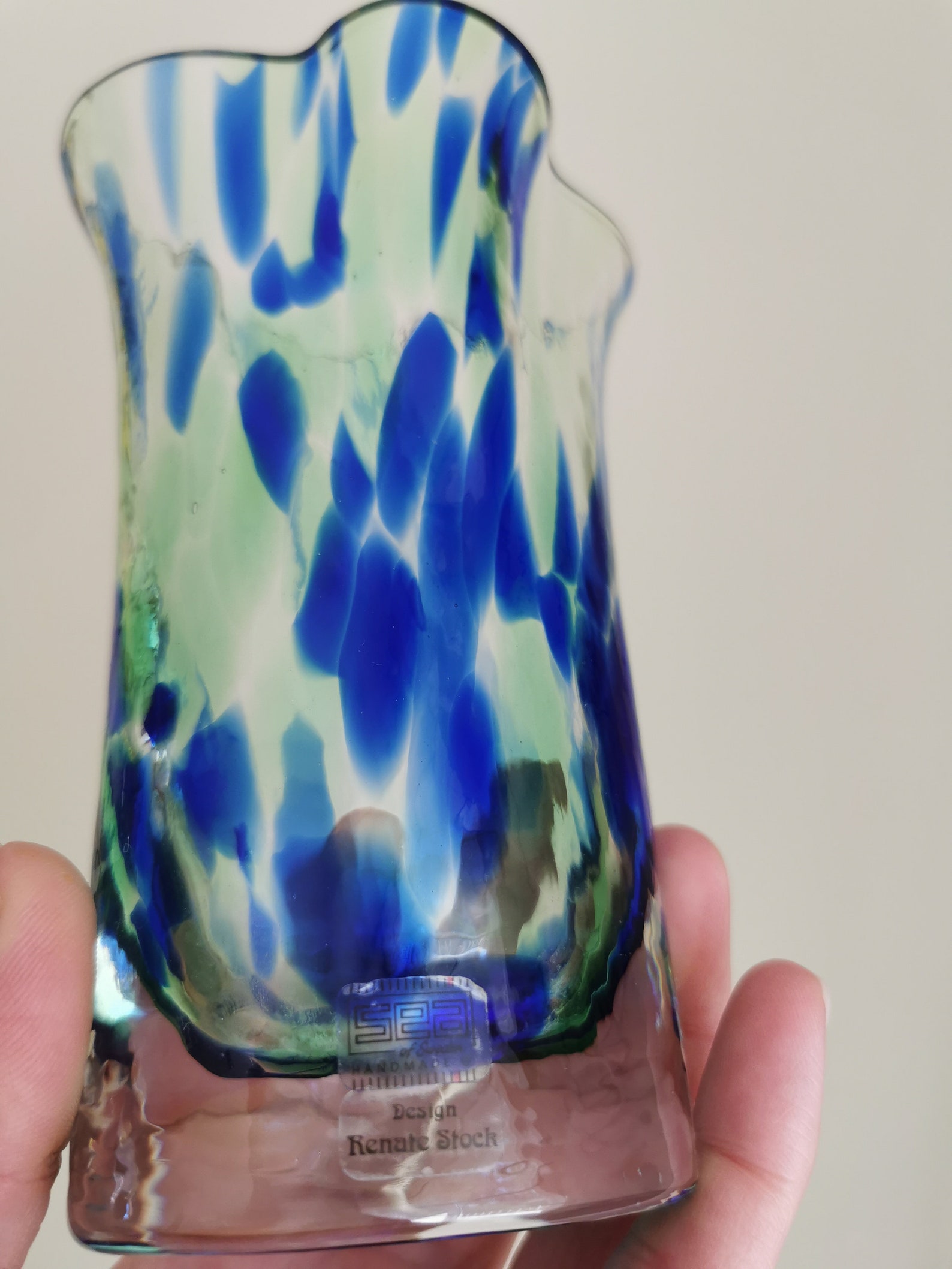 Vintage Glass Vase Renate Stock for Sea Glasbruk Sweden / Scandinavian ...