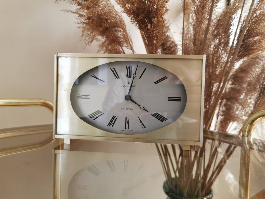 Vintage Junghans Quartz Clock: German Mid-century Modern Desk Decor - Etsy