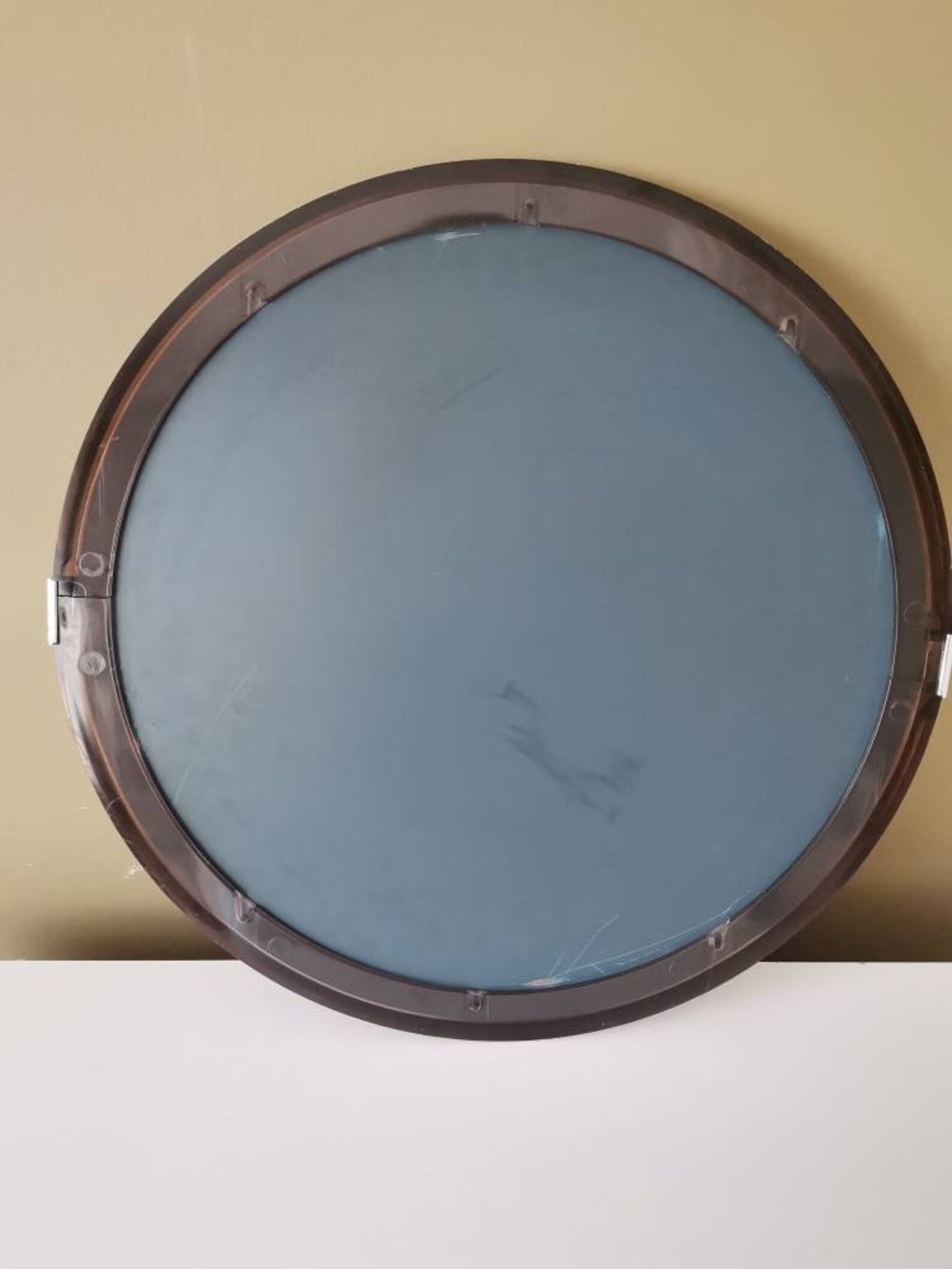 Vintage Plastic Round Mirror/ Retro Brown Mirror/space Age - Etsy