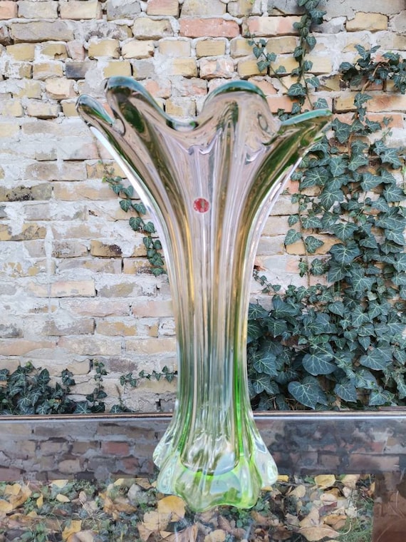 Mid Century Large Murano Glass Vase /vintage Murano Vase/made - Etsy