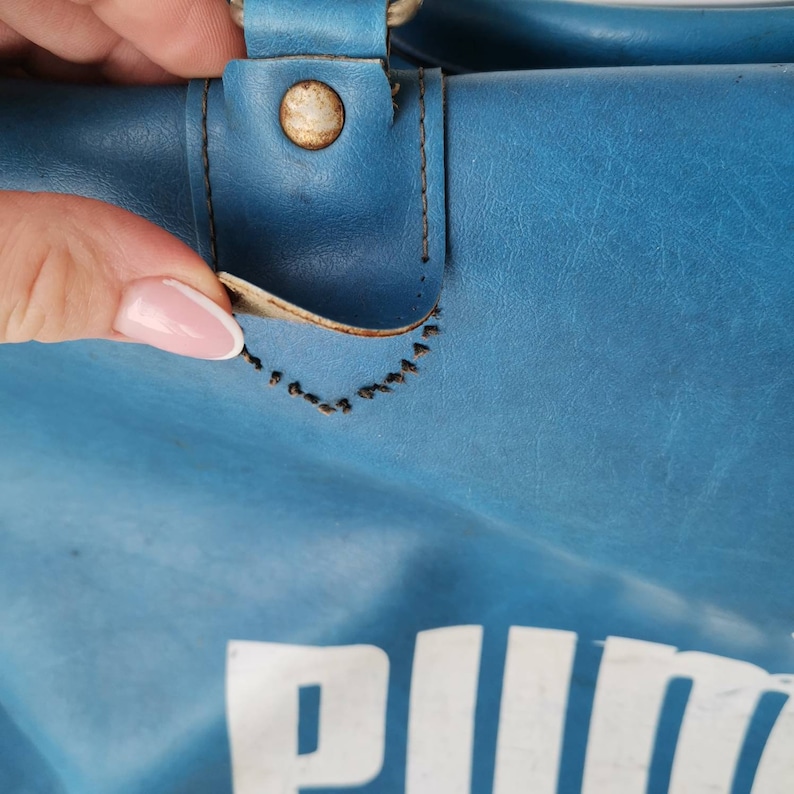 Vintage 70s Puma Bag: Retro Blue Gym Duffel - Etsy