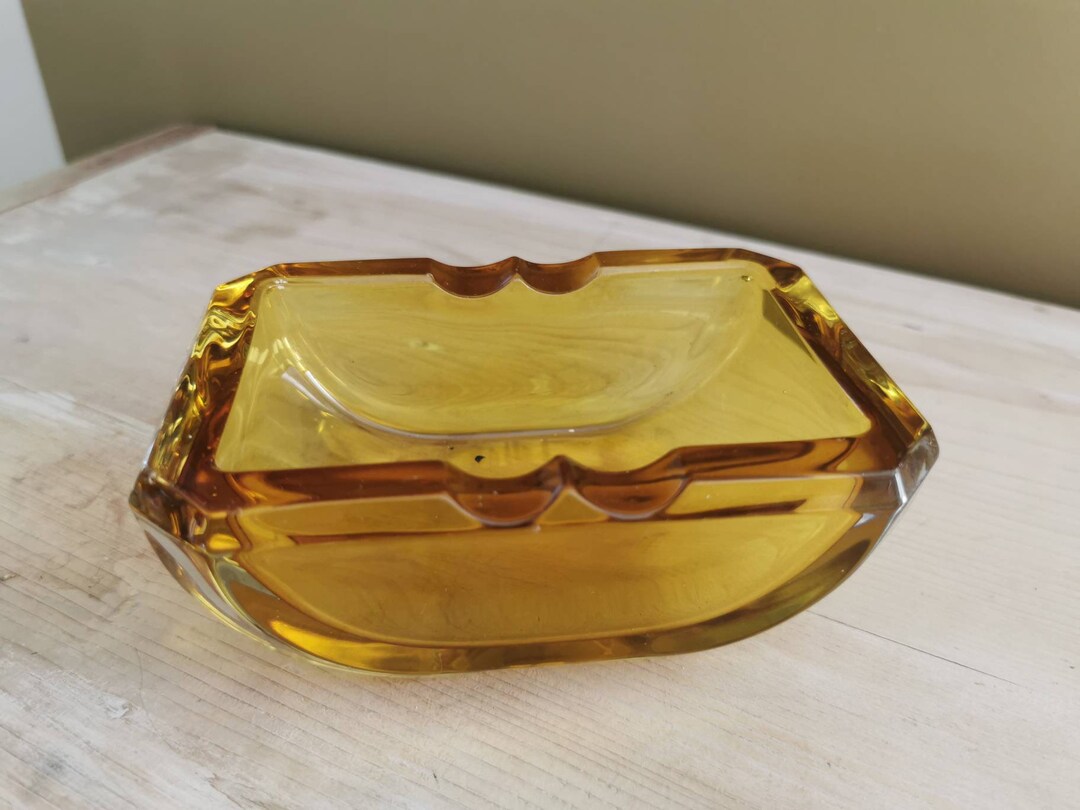 Vintage Ashtray From 1970s /mid Century Ashtray/vintage Glass Ashtray ...