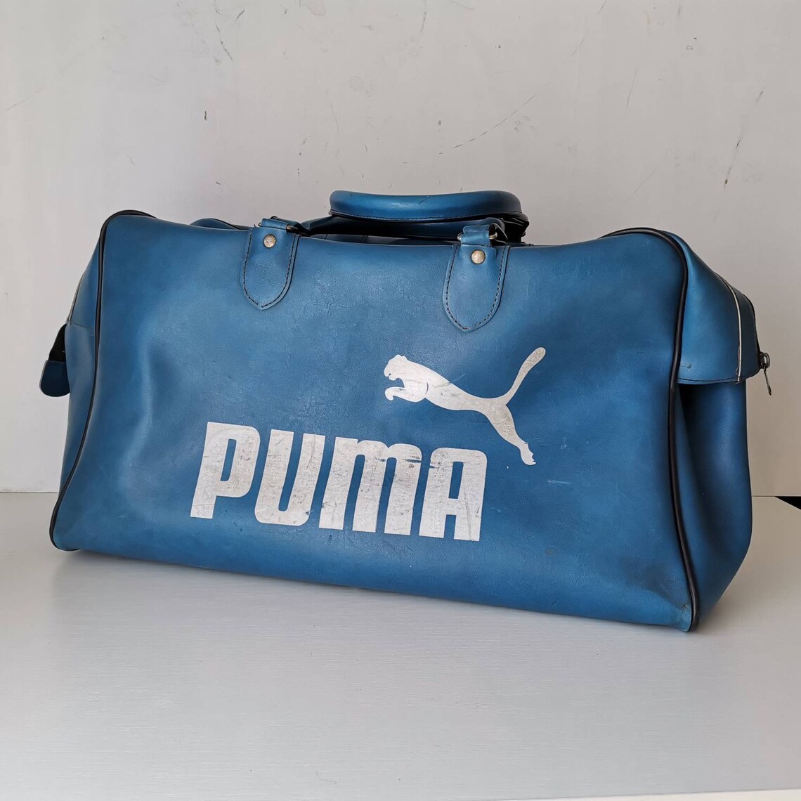 Vintage 70s Puma Bag: Retro Blue Gym Duffel - Etsy