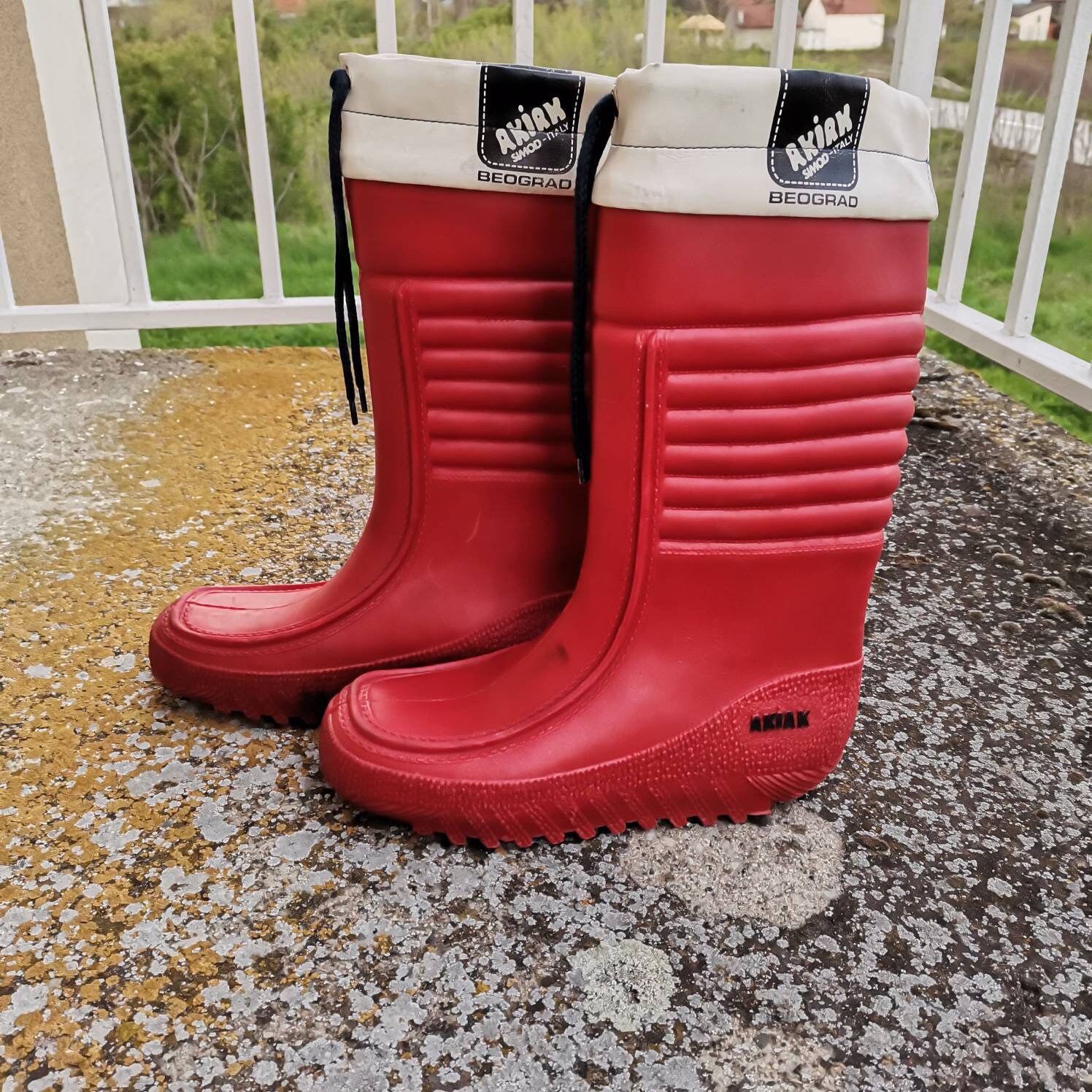 Vintage Red AKIAK SIMOD Hipster Style Yugoslavia Rubber | Etsy