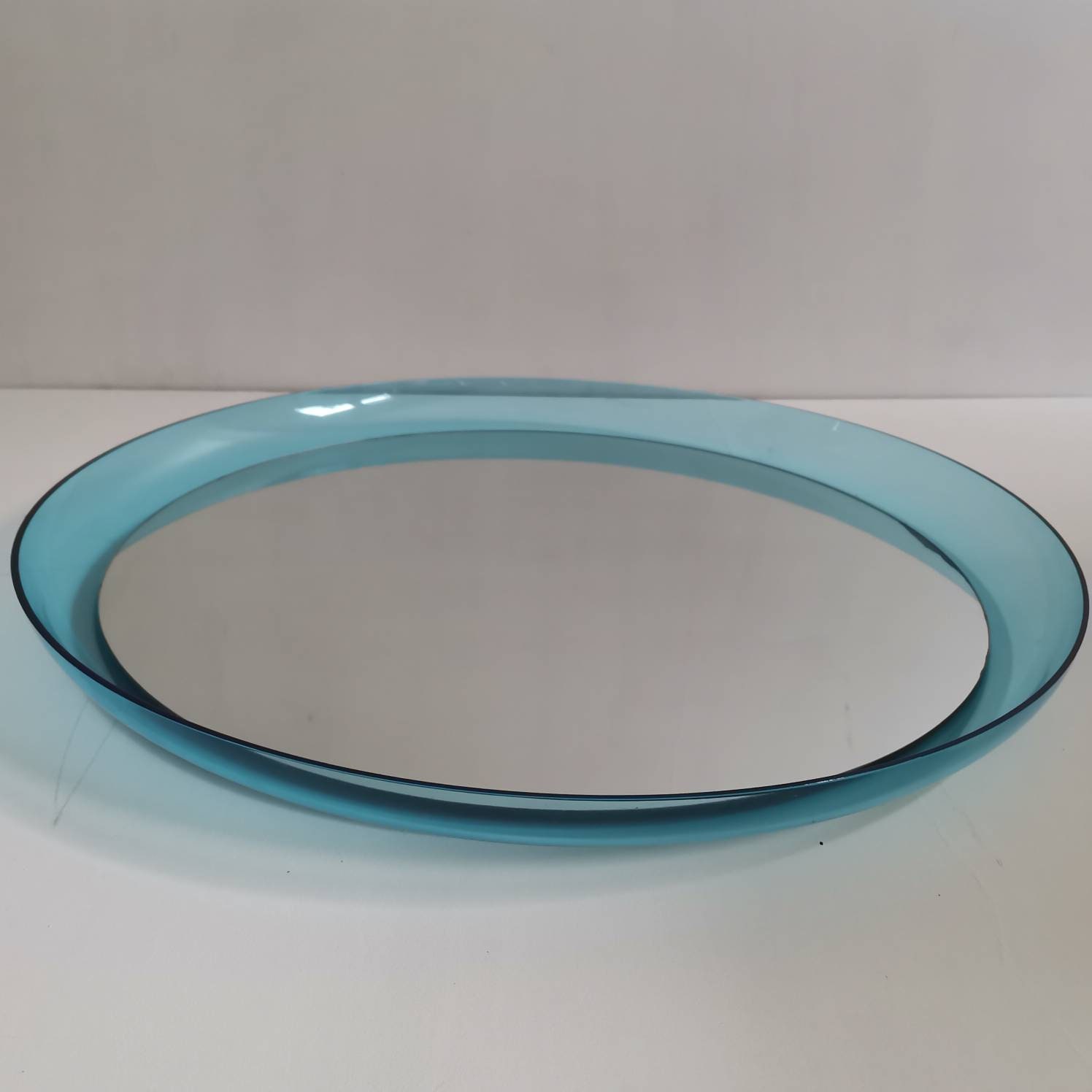 Blue Vintage Guzzini Round Wall Mirroracrylic Round Mirror - Etsy