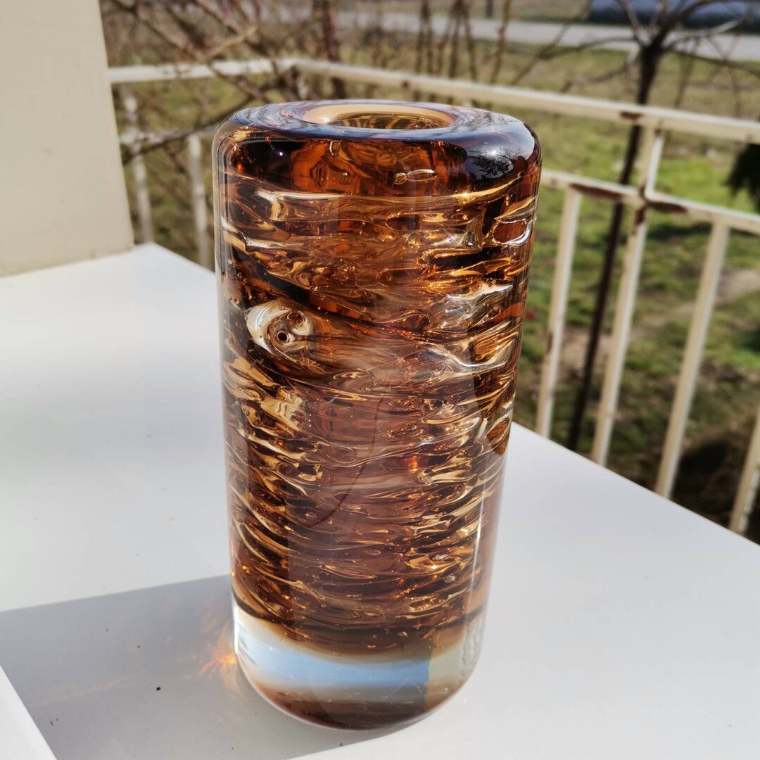 Vintage Vase/skrdlovice Frantisek Vizner, Art Glass Whirlpool /design ...