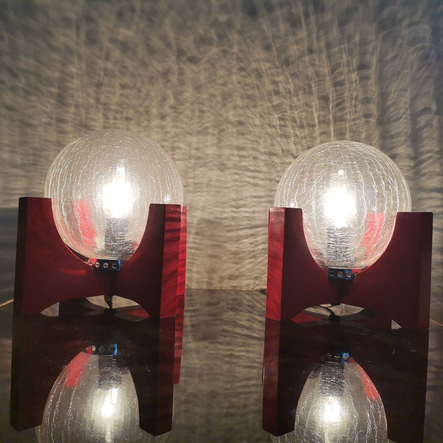 Vintage Pair Red Lamps From 70s / Space Age Pair Desk or Table - Etsy