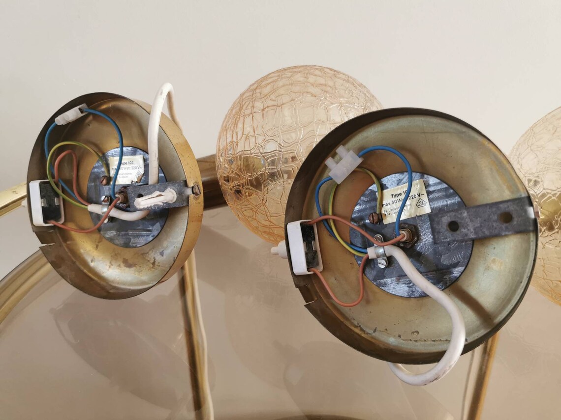 Vintage Pair Glass Lamps Lambert Rohrer Germany 1970s. /mid - Etsy