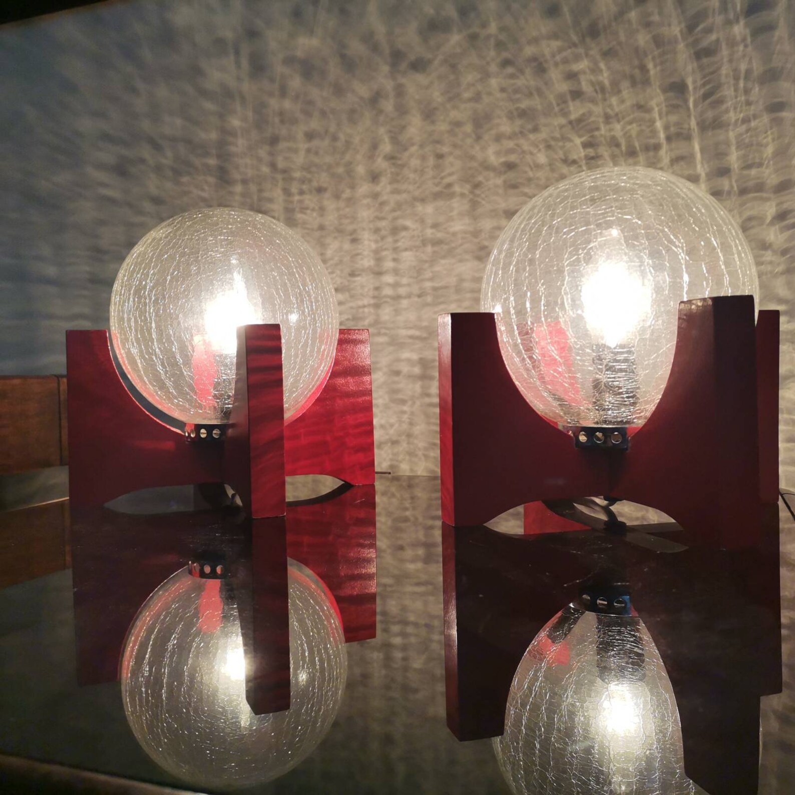 Vintage Pair Red Lamps From 70s / Space Age Pair Desk or Table - Etsy