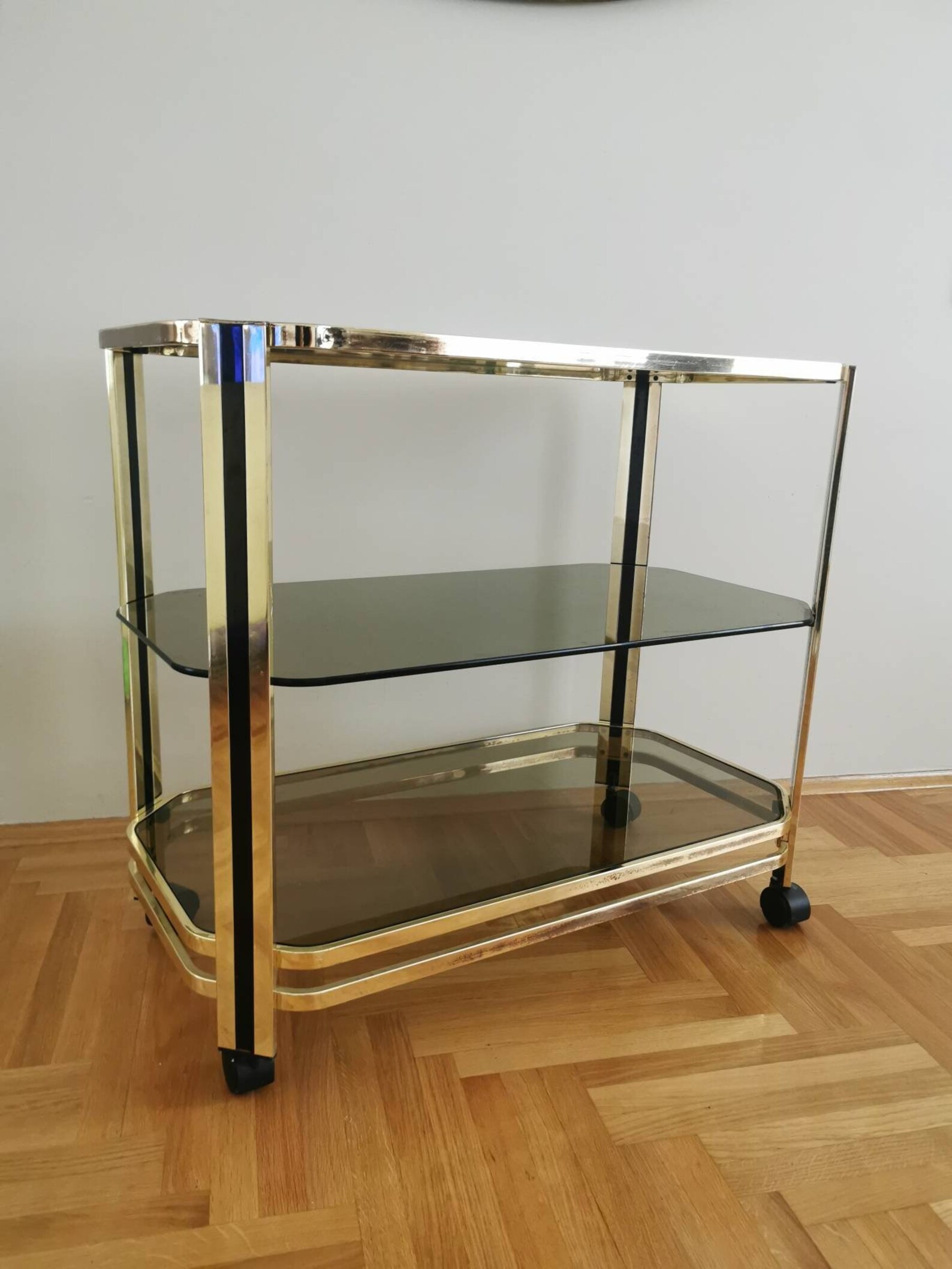 Vintage Gold Metal Serving Carts From 80s/ Mid Century - Etsy
